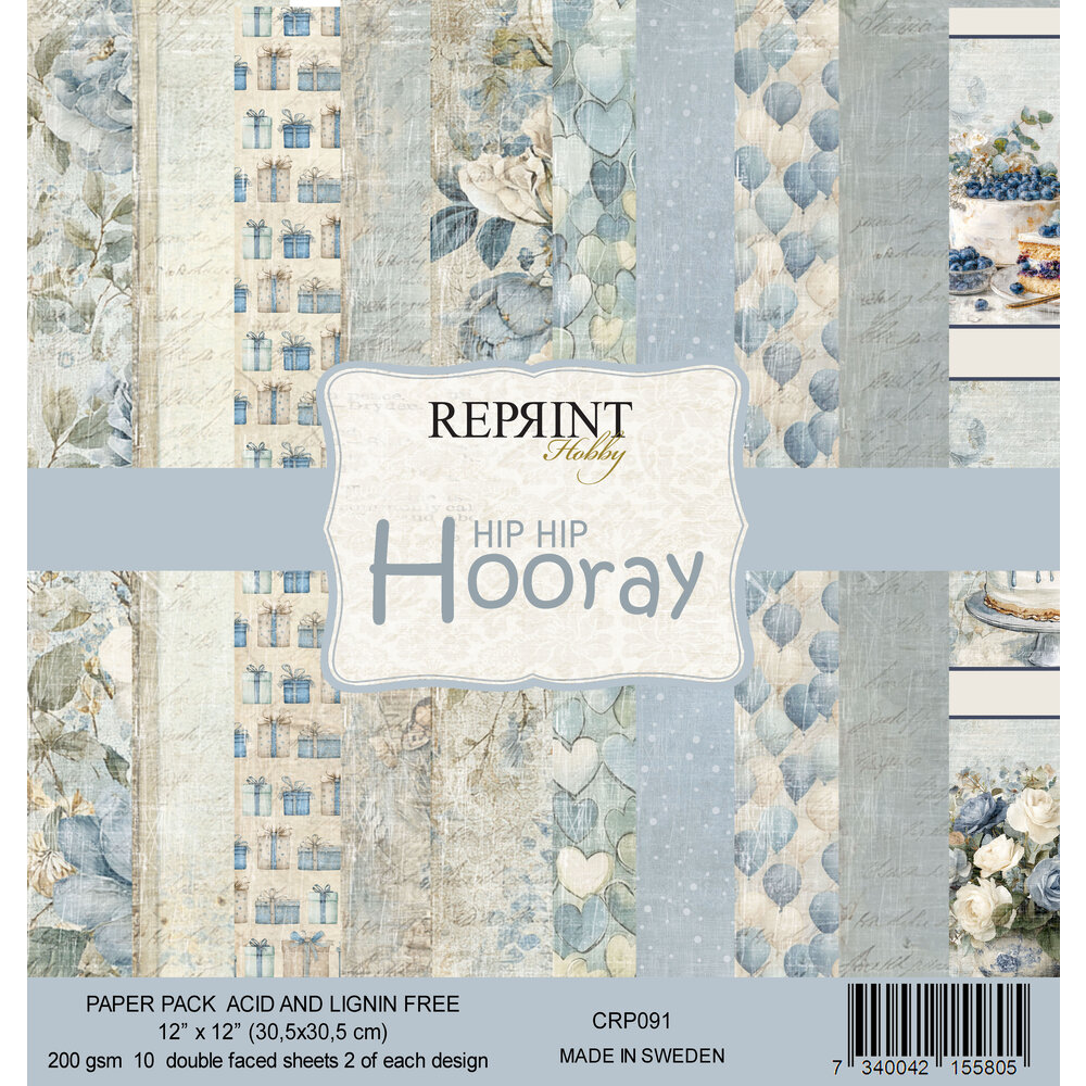 Hip Hip Hooray 12x12 Inch Paper Pack (CRP091) - Craftlines B.V.