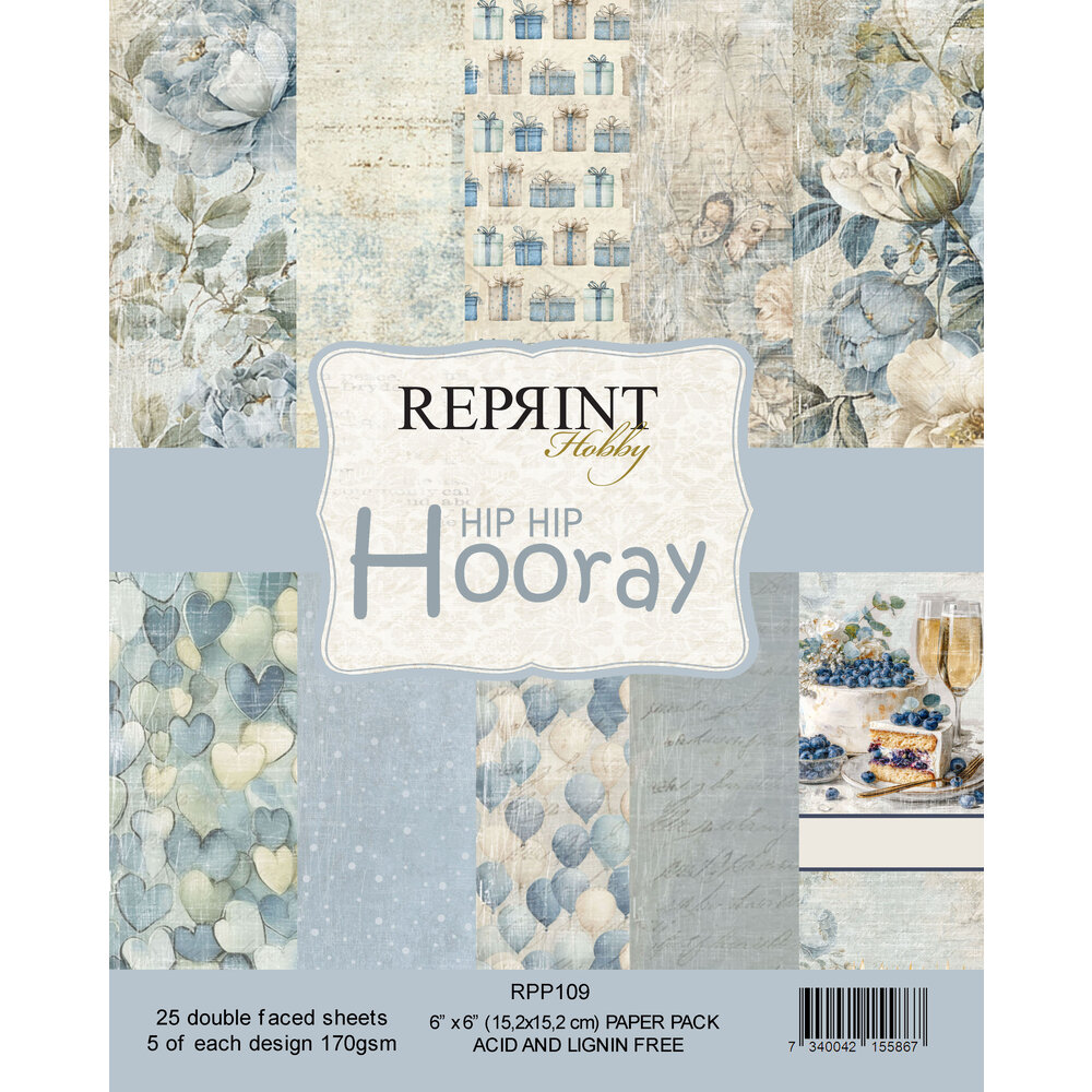 Hip Hip Hooray 6x6 Inch Paper Pack (RPP109) - Craftlines B.V.