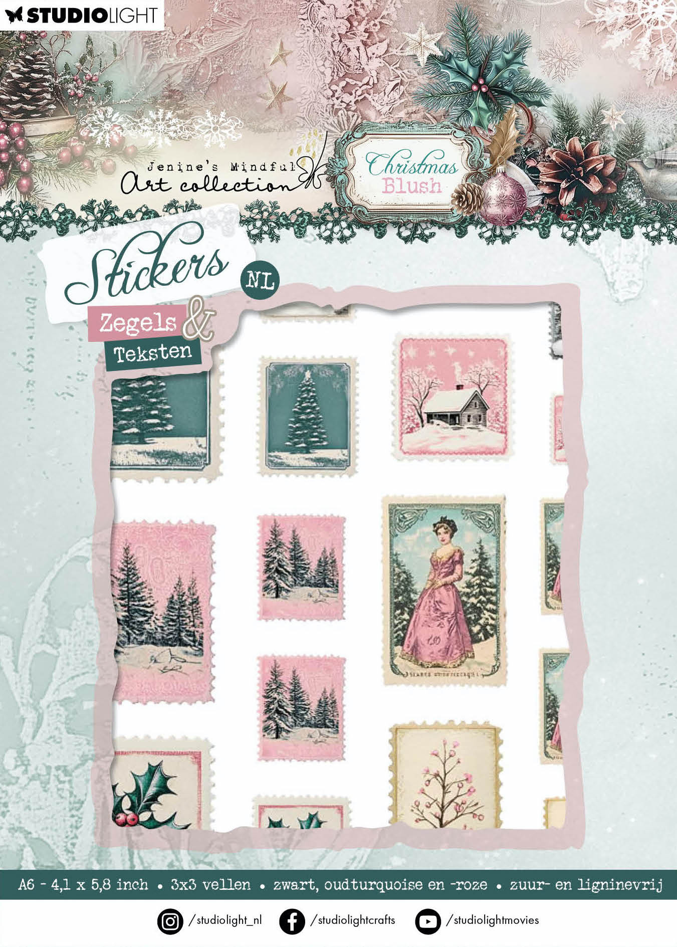 Christmas Blush Stickers Zegels & Teksten NL (JMA-CB-STIC53 ...