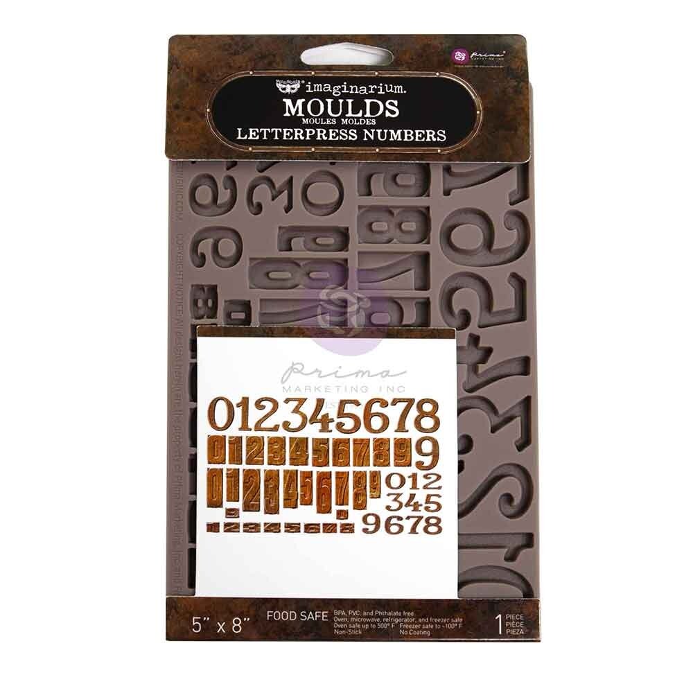 Letterpress Numbers 5x8 Inch Decor Moulds (951405) - Craftlines B.V.