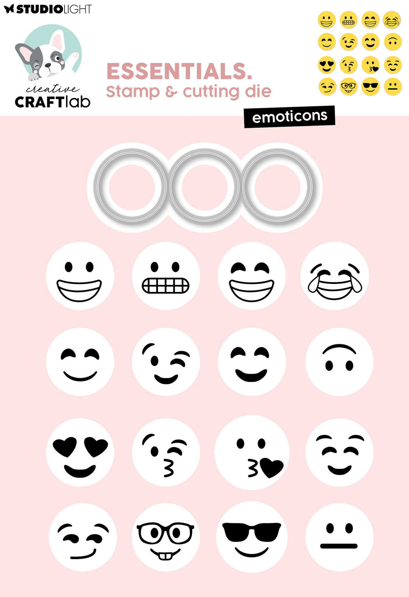 Emoticons Essentials Stamp & Cutting Die (CCL-ES-SCD95) - Craftlines B.V.