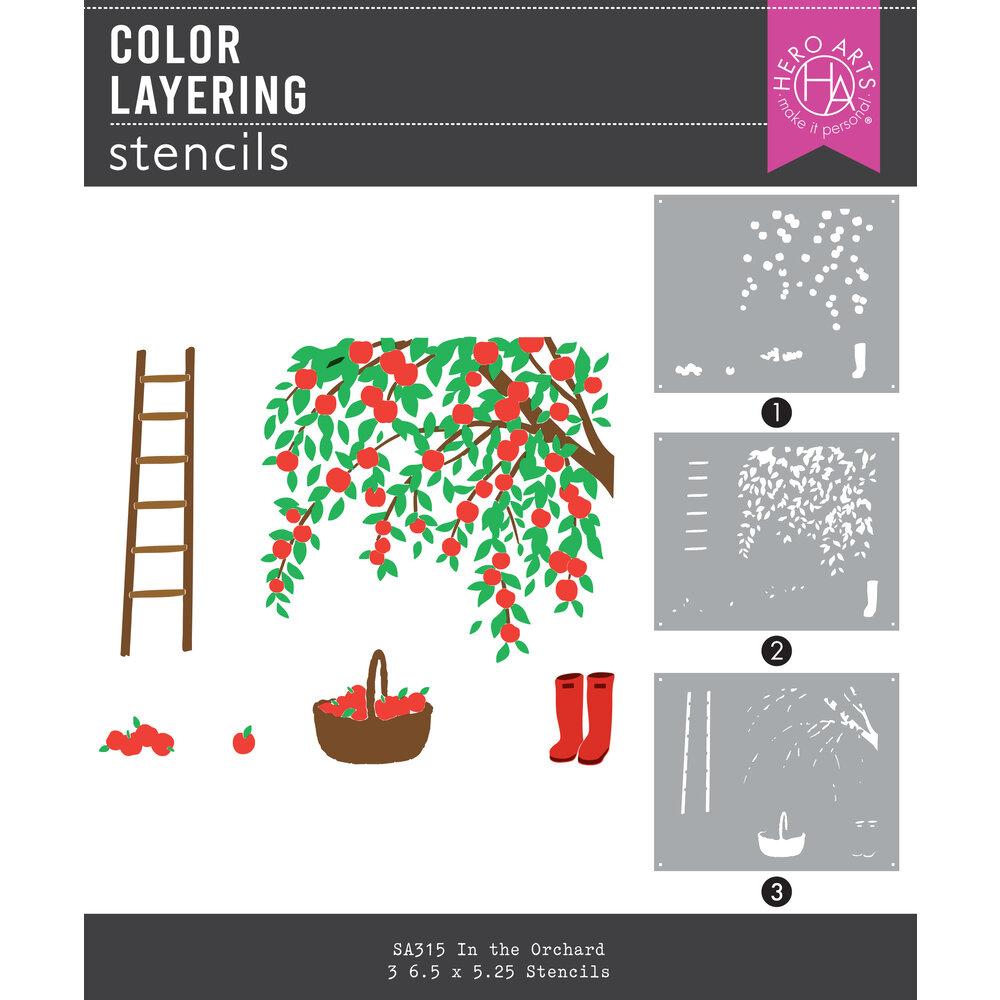 I Pick You Color Layering Stencils In The Orchard (SA315) - Craftlines B.V.