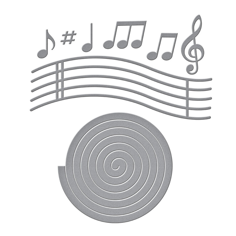 Bibi's Musical Notes Etched Dies Musical Notes & Stave Pop-Up (S5-687 ...