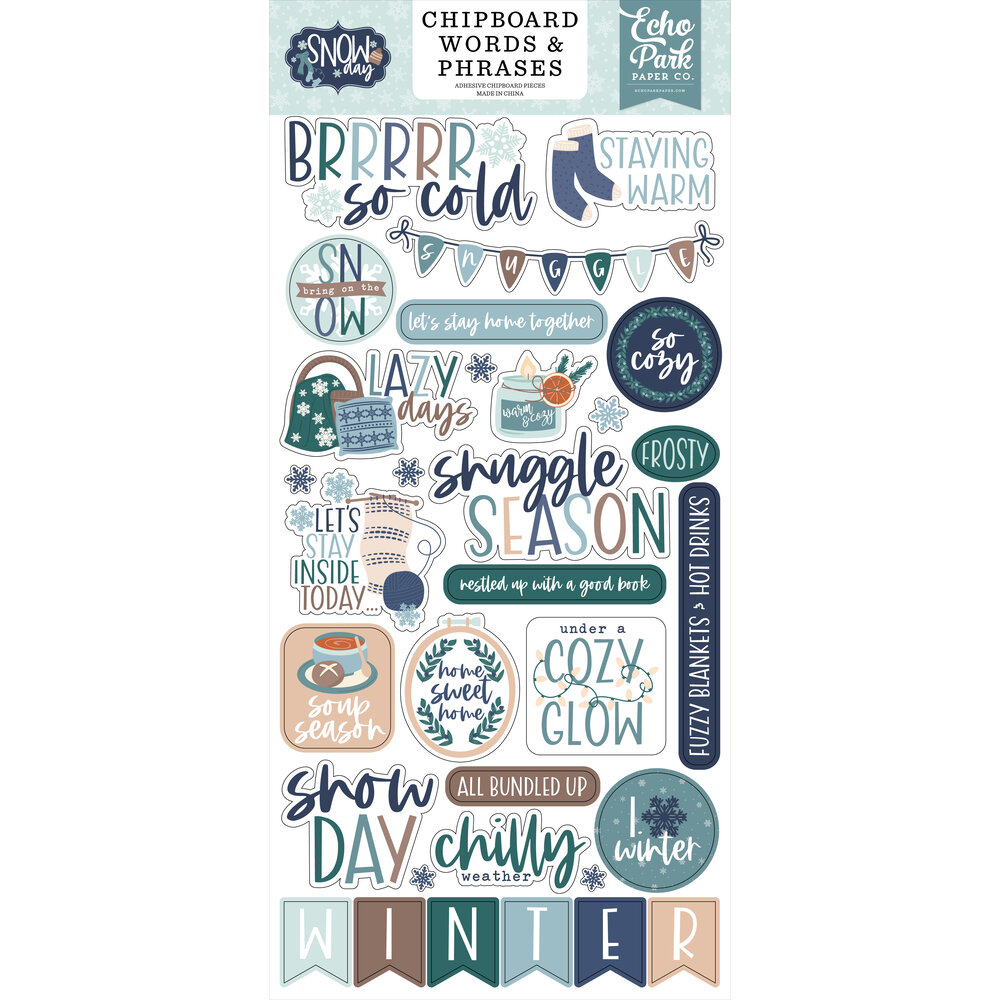 Snow Day Chipboard Word & Phrases (SD469022) - Craftlines B.V.