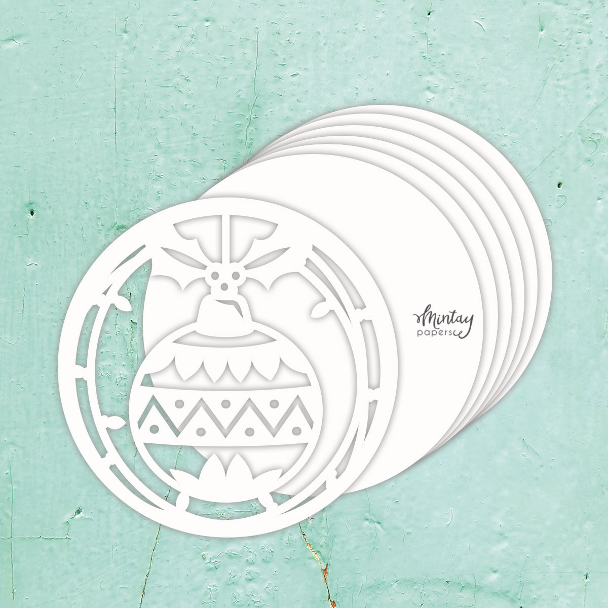 Chippies Album Base 8x8 Inch Xmas Bauble (MT-CHIP4-A5) - Craftlines B.V.