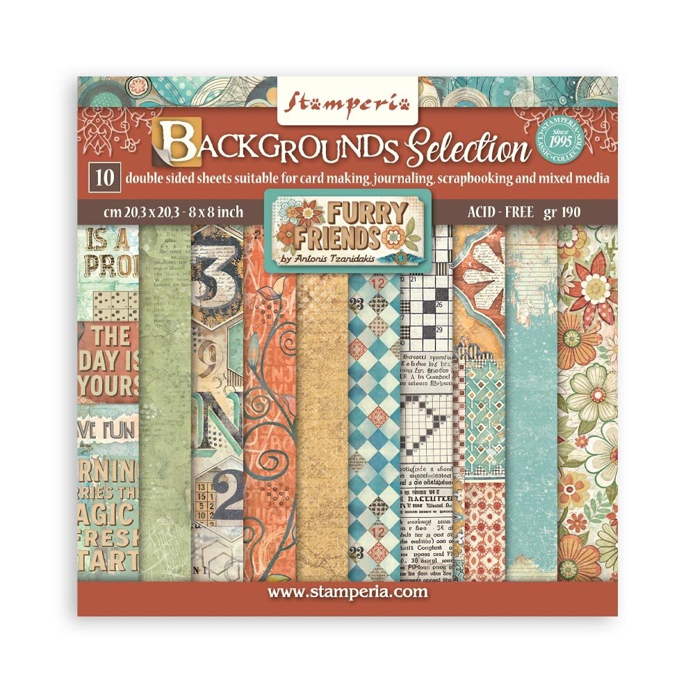 Furry Friends 8x8 Inch Paper Pack Maxi Backgrounds Selection (SBBS133 ...