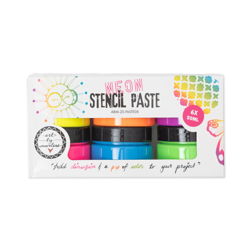 Neon Stencil Paste 6x50ml (ABM-25-PASTE08) - Craftlines B.V.
