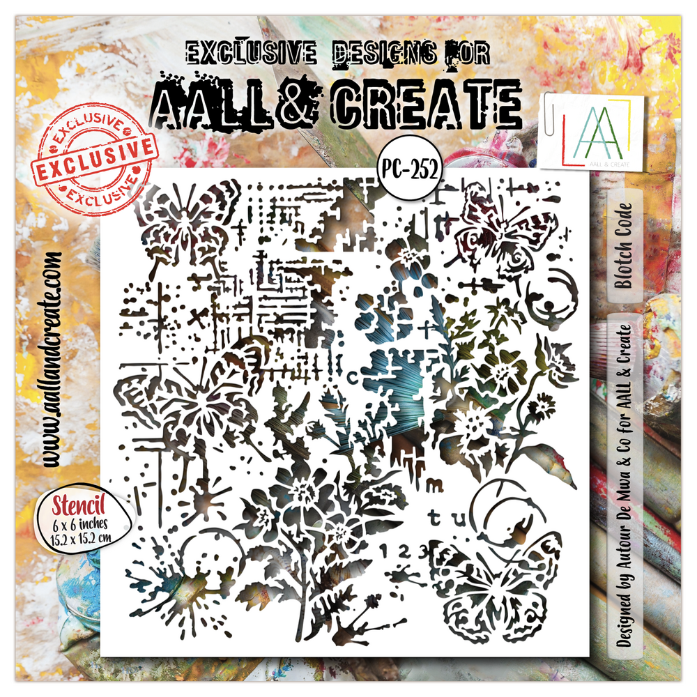 Petal Cipher 6x6 Inch Stencil Blotch Code (AALL-PC-252) - Craftlines B.V.