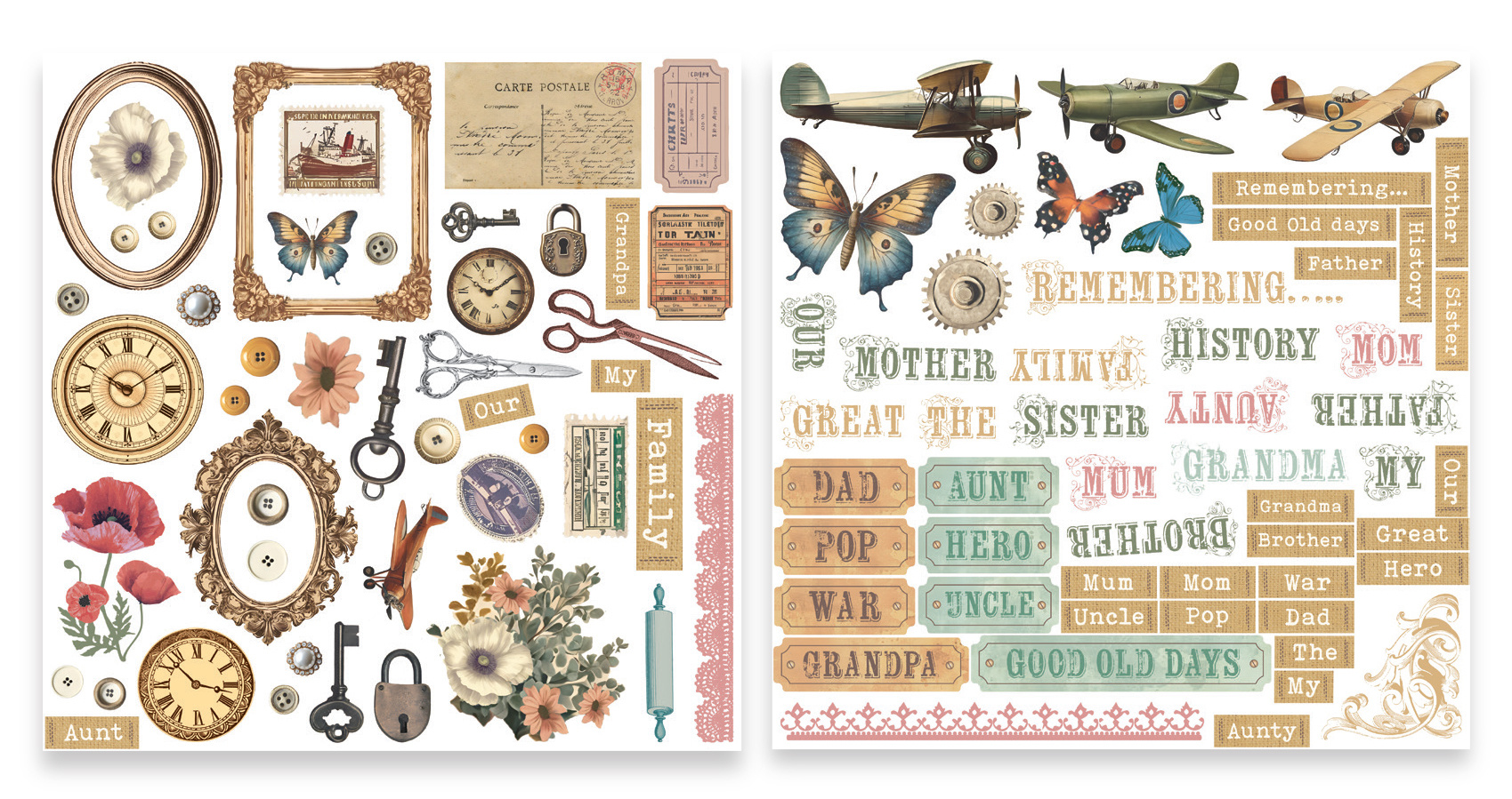 Remembering... Ephemera Pack (100pcs) (ACSEP0009) - Craftlines B.V.