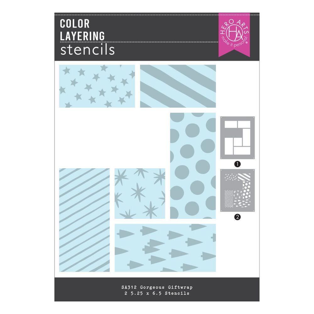Best Gift Ever Color Layering Stencils Gorgeous Giftwrap (SA312 ...