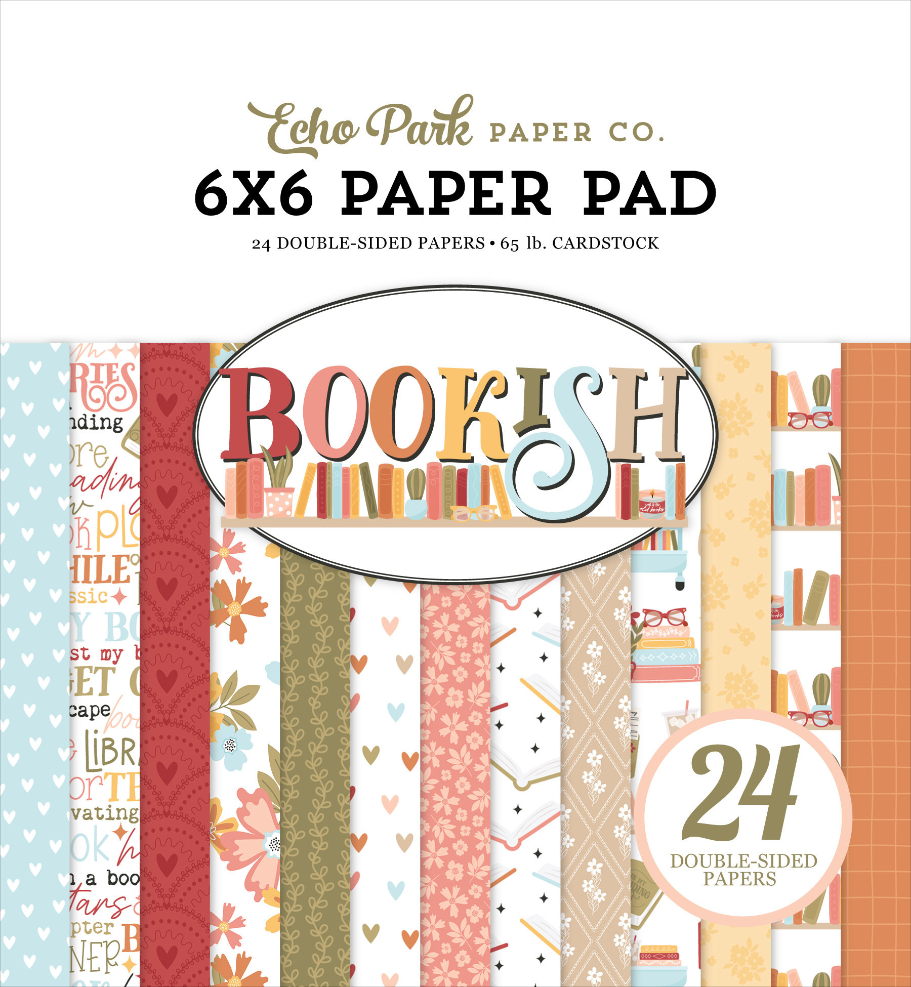 Bookish 6x6 Inch Paper Pad (BSH475023) - Craftlines B.V.