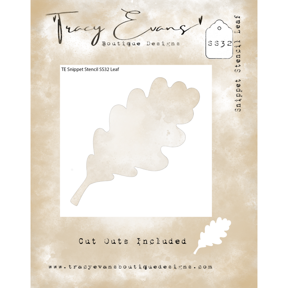 Leaf 4x4 Inch Snippet Stencil (SS032) - Craftlines B.V.