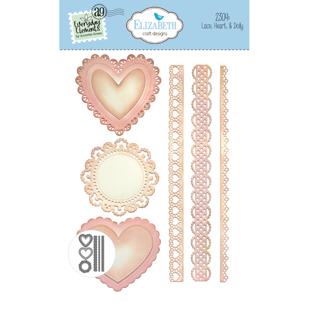 Romantic Revival Die Lace, Heart & Doily (2304) - Craftlines B.V.