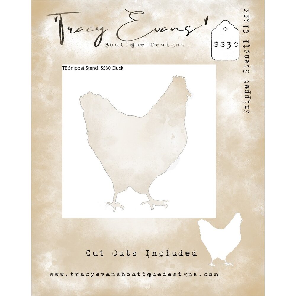 Cluck 4x4 Inch Snippet Stencil (SS030) - Craftlines B.V.