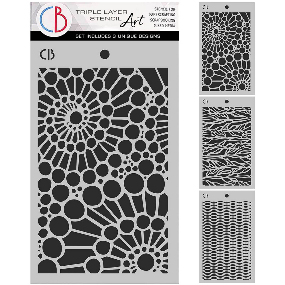 An Artist journey 5x8 Inch Stencil Mix Triple Layer Set (MSX005 ...
