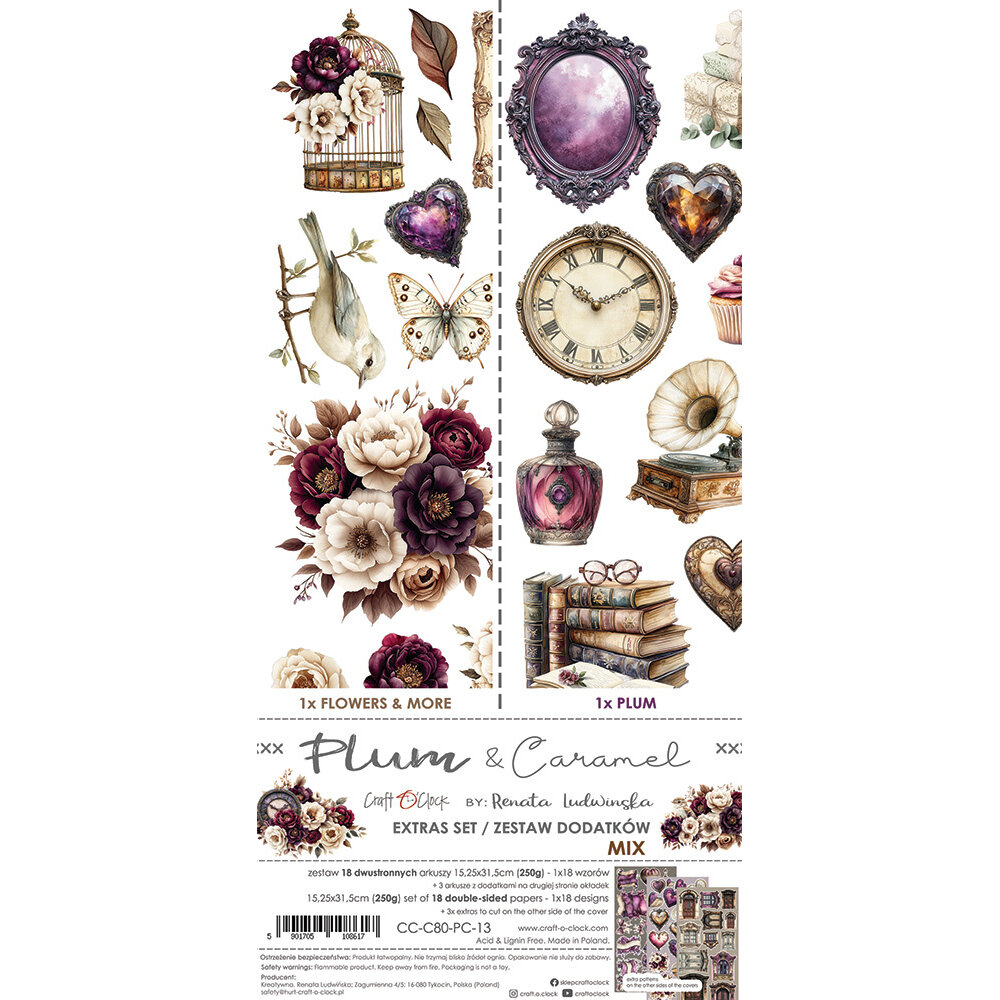 Plum & Caramel Extras Set Mix (CC-C80-PC-13) - Craftlines B.V.