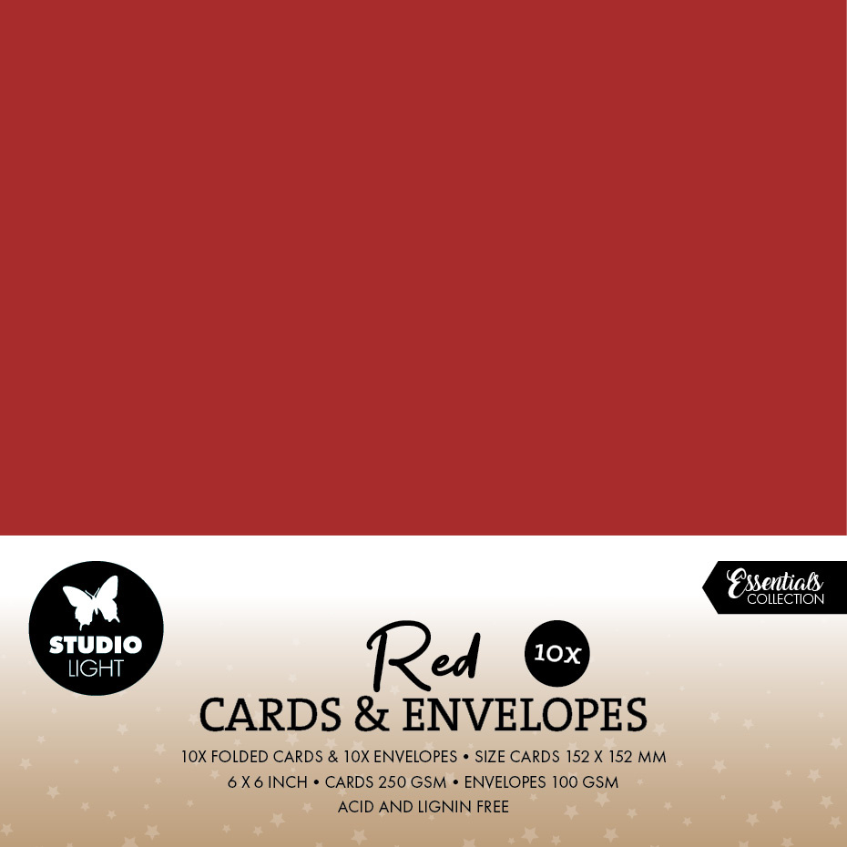 Red 6x6 Inch Christmas Cards & Envelopes (10pcs) (SL-CO-CE17) (BASIC ...