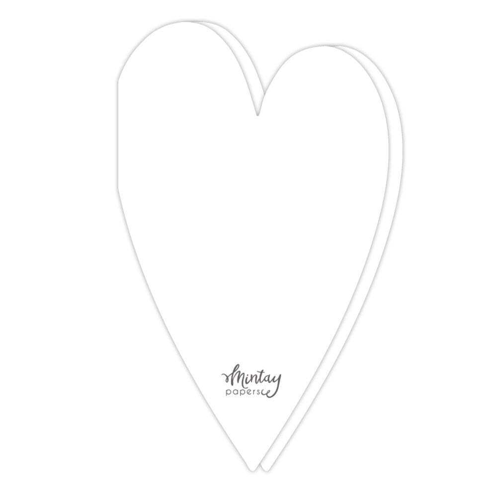 Basic Heart 2 Card Base White (5pcs) (MT-BASIC-C69) - Craftlines B.V.
