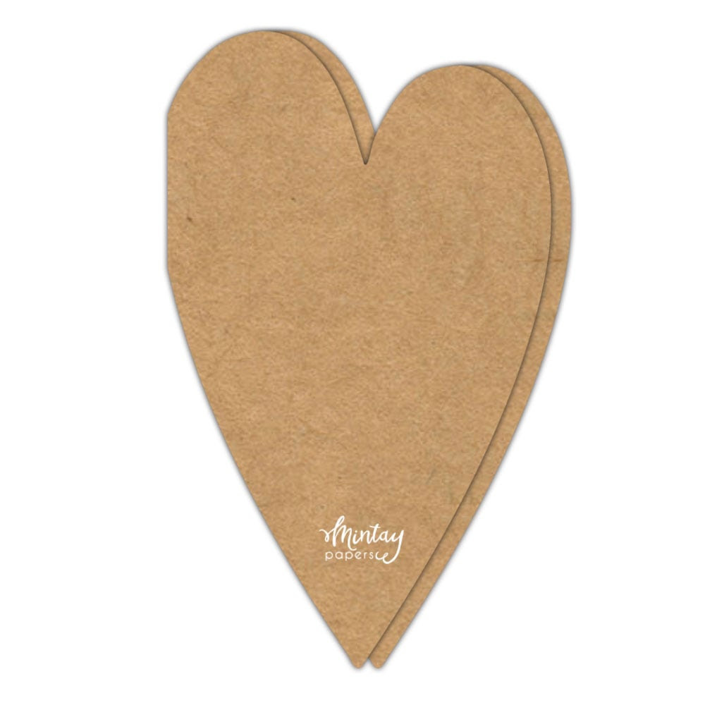 Basic Heart 2 Card Base Kraft (5pcs) (MT-BASIC-C70) - Craftlines B.V.