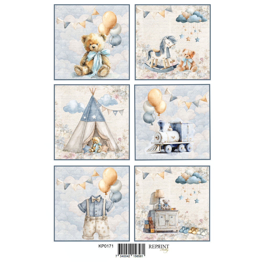 Happiness Baby Boy A4 Cutouts (KPA4115) - Craftlines B.V.