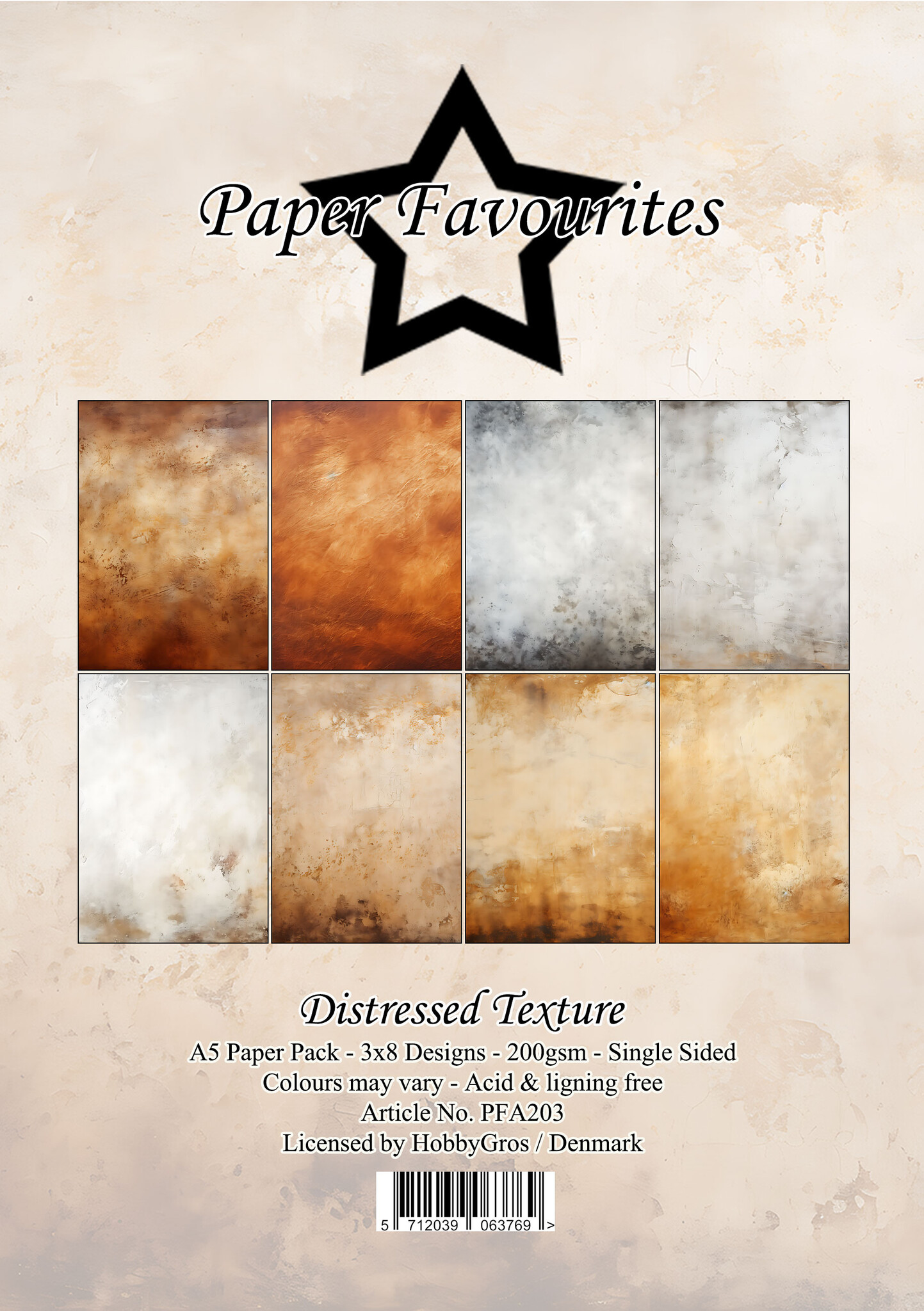 Distressed Texture A5 Paper Pad (PFA203) - Craftlines B.V.