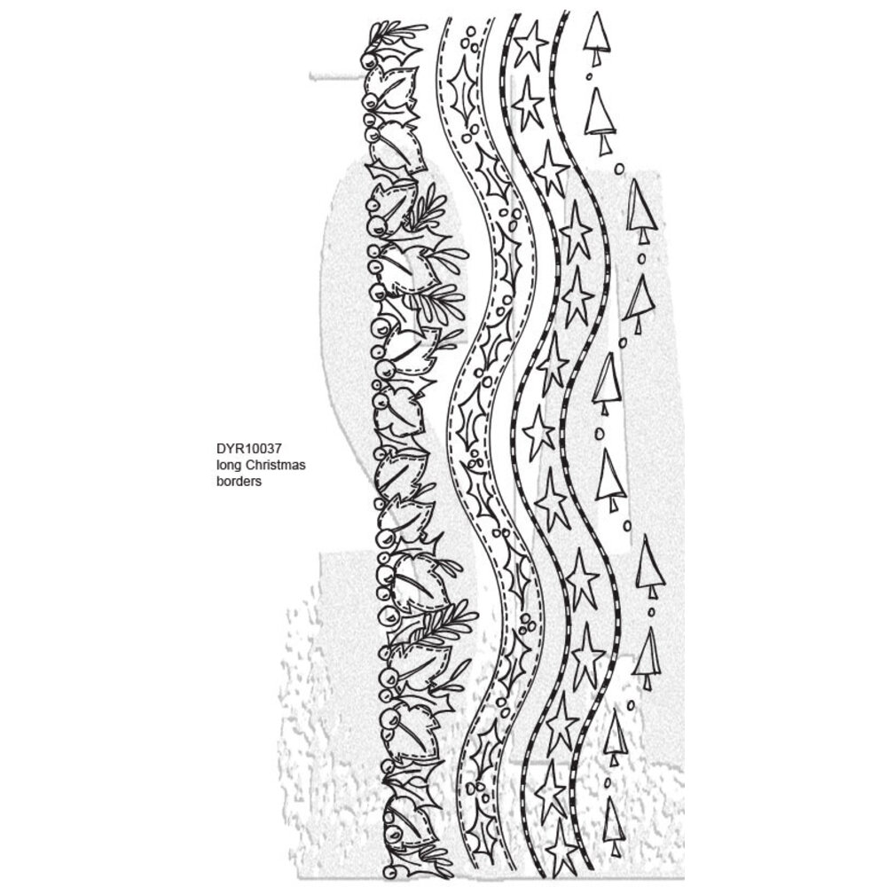 Long Christmas Borders Dylusions Cling Stamps (DYR10037) - Craftlines B.V.