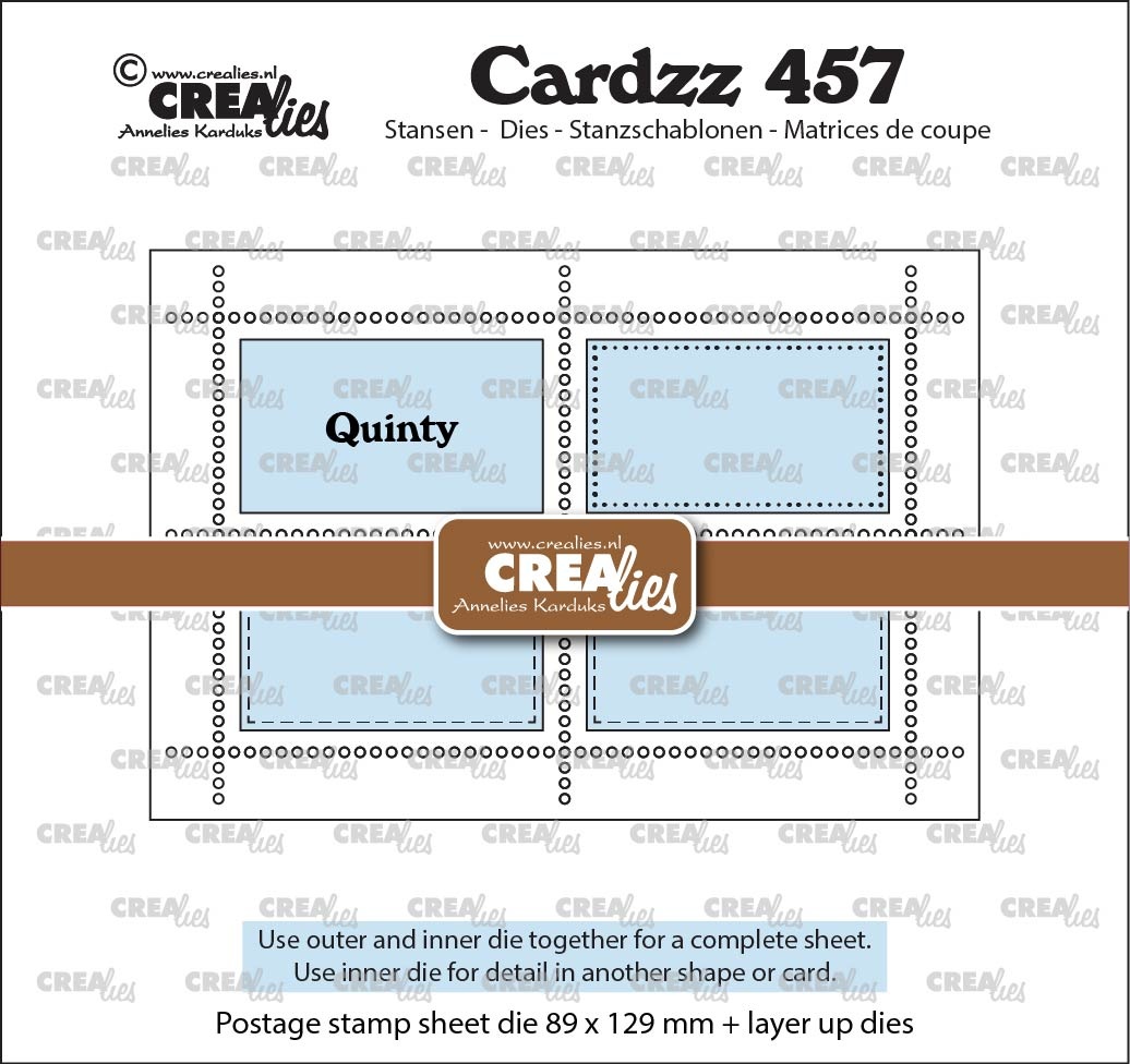 Cardzz Dies Postage Stamp Sheet Rectangle Quinty with 4 Rectangles ...