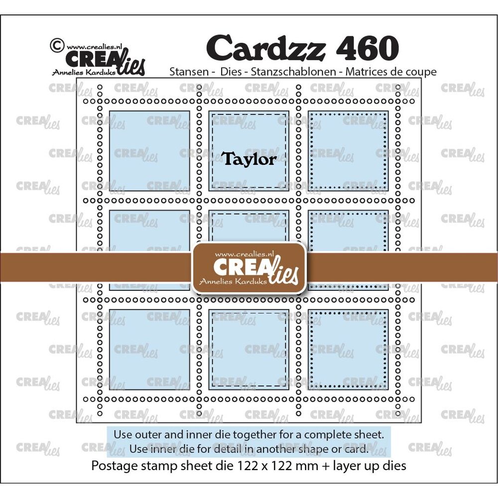 Cardzz Dies Postage Stamp Sheet Square Taylor with 9 Squares (CLCZ460 ...