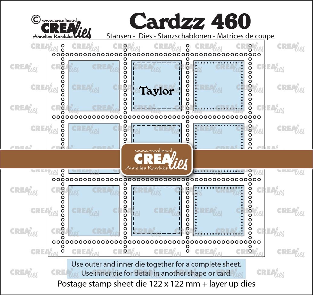 Cardzz Dies Postage Stamp Sheet Square Taylor with 9 Squares (CLCZ460 ...