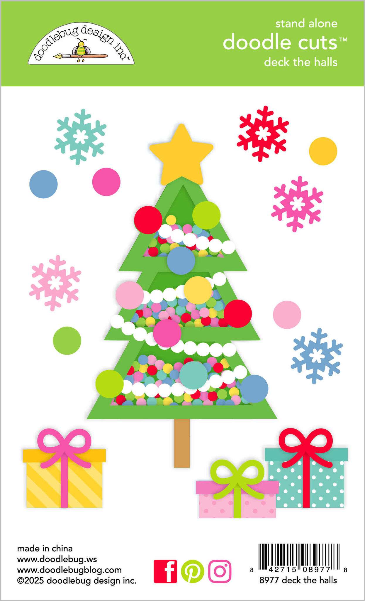 Oh What Fun Deck The Halls Doodle Cuts (8977) - Craftlines B.V.