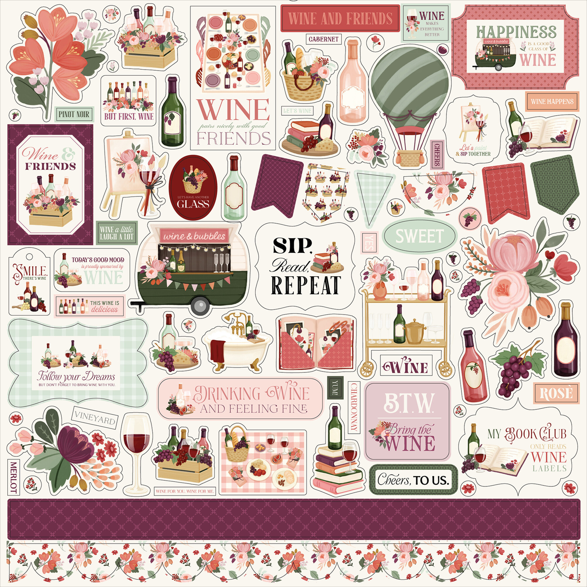 Wine 12x12 Inch Element Sticker (CBW479014) - Craftlines B.V.