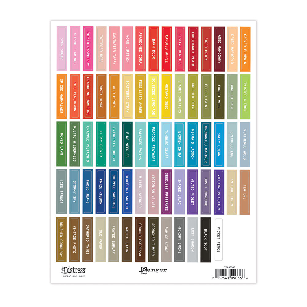 Tim Holtz Distress Ink Pad Label Sheet White (TDA90366) - Craftlines B.V.