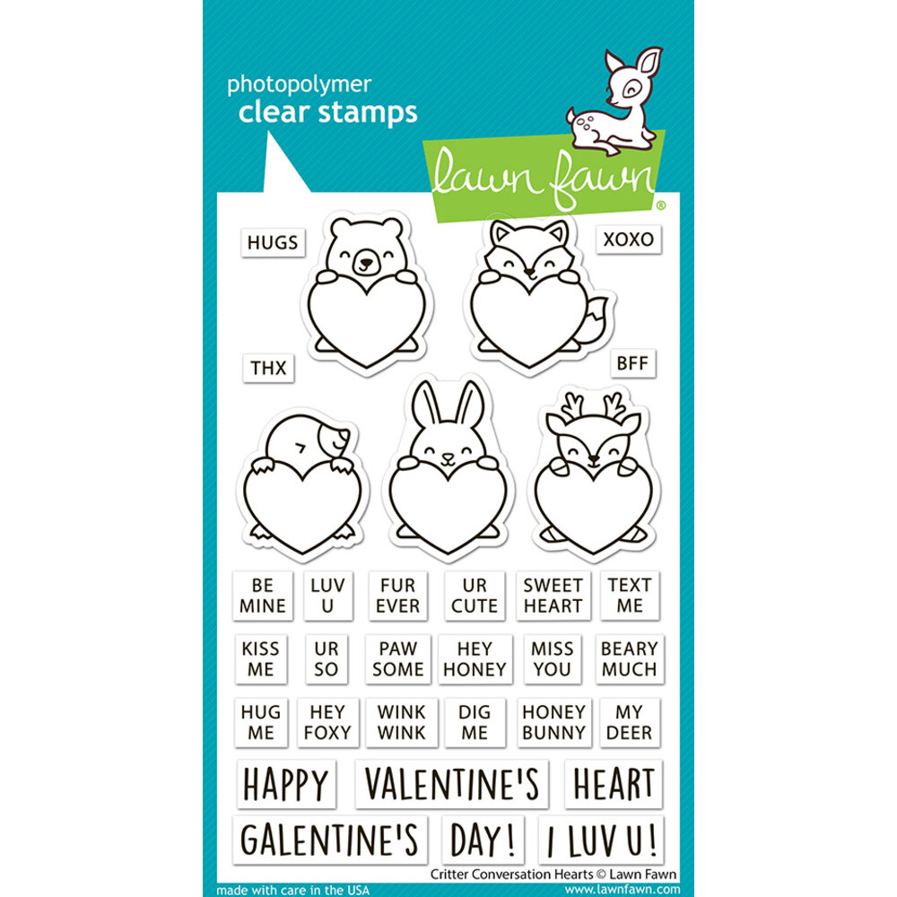 Critter Conversation Hearts Clear Stamps (LF3948) - Craftlines B.V.