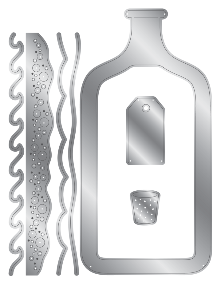 Message in a Bottle Stencil & Die Message Bottle (CC-MIAB-STEN-MD-MB ...