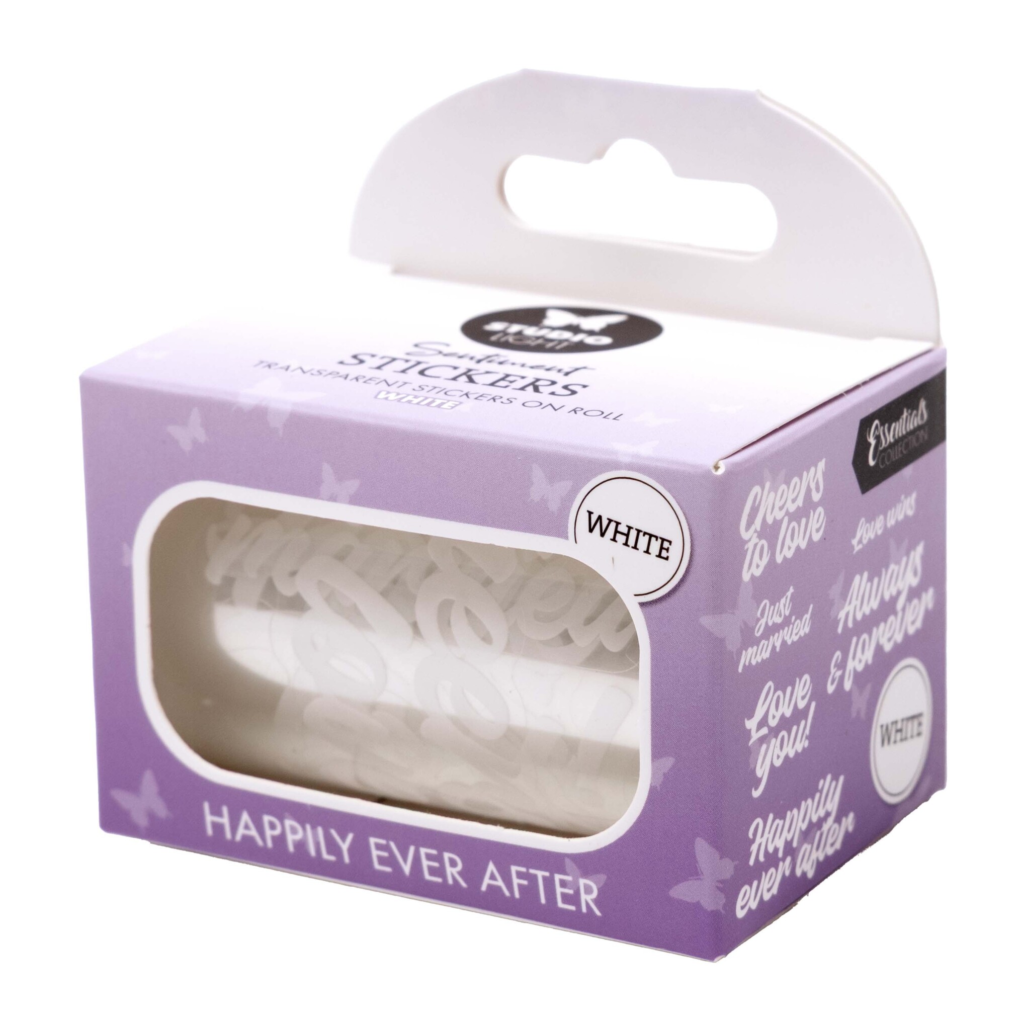 Happily Ever After White Transparent Stickers on Roll (SL-ES-STIC66 ...