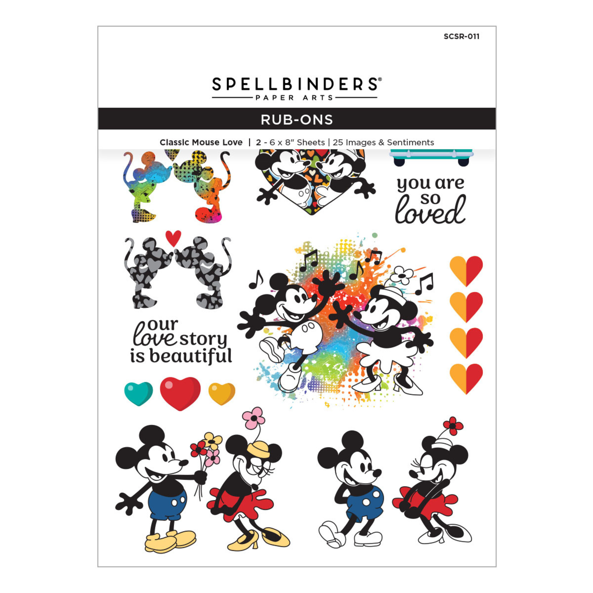 Classic Mouse Love Rub-Ons (SCSR-011) - Craftlines B.V.