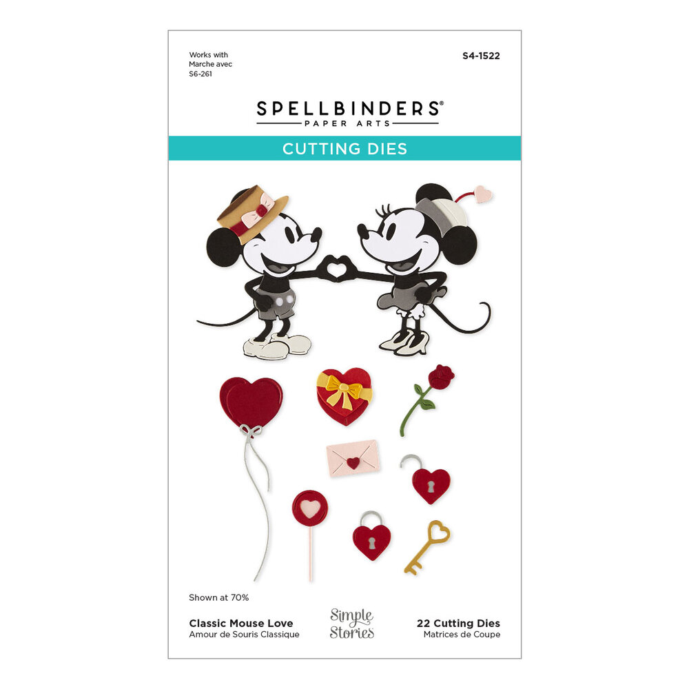 Classic Mouse Love Etched Dies (S4-1522) - Craftlines B.V.