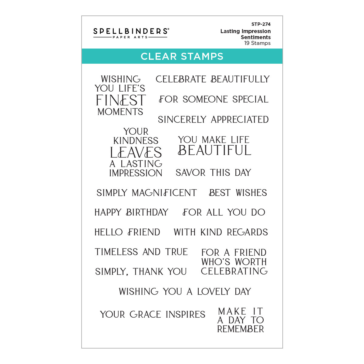 Regal Reflections Clear Stamp Set Lasting Impressions (STP-274 ...