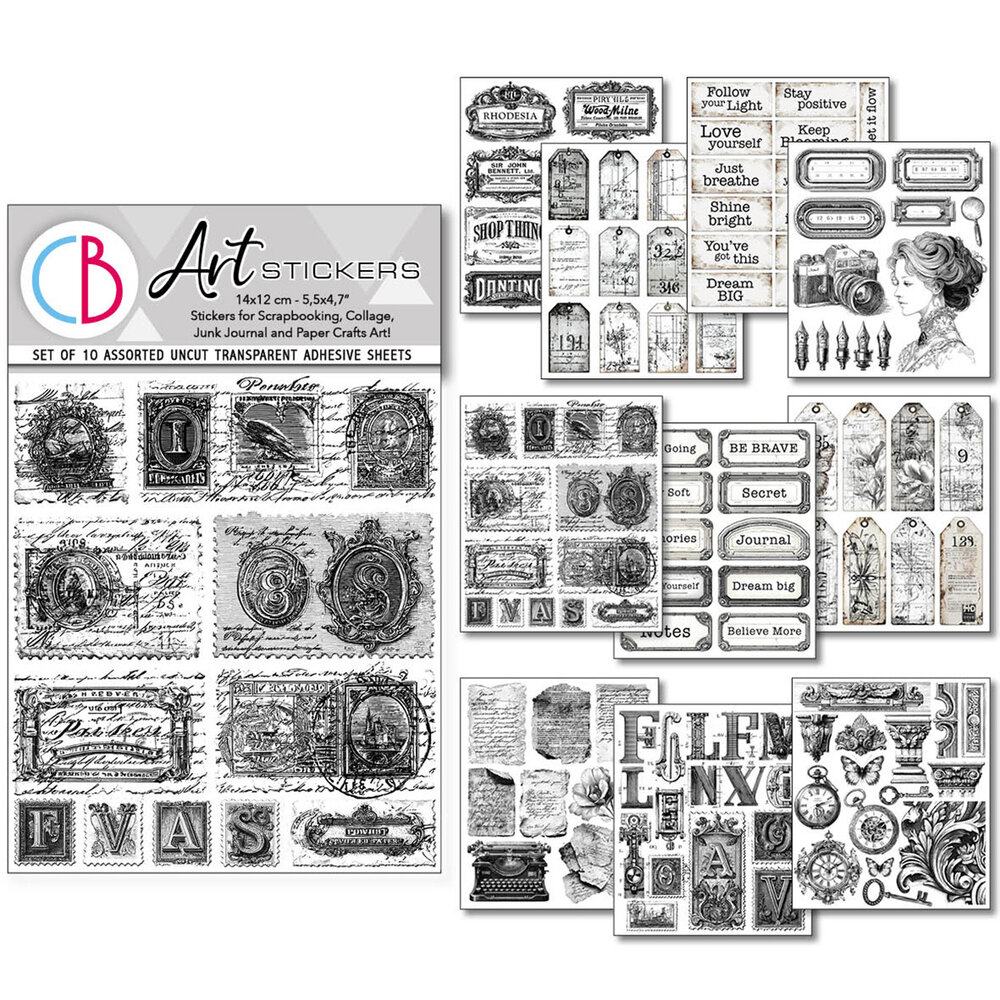Lithographs Mixed Media Stickers (10pcs) (MB007) - Craftlines B.V.