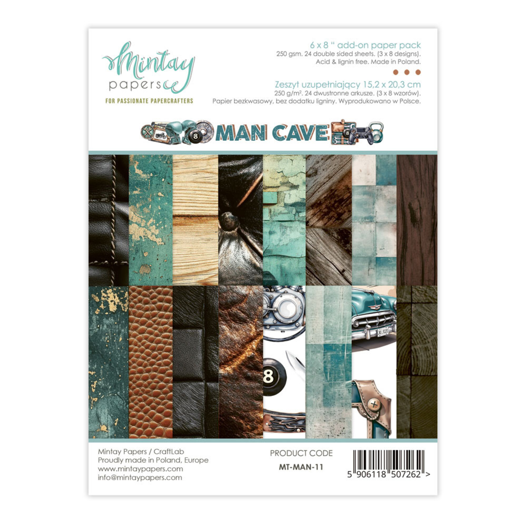 Man Cave 6x8 Inch Add-On Paper Pack (MT-MAN-11) - Craftlines B.V.