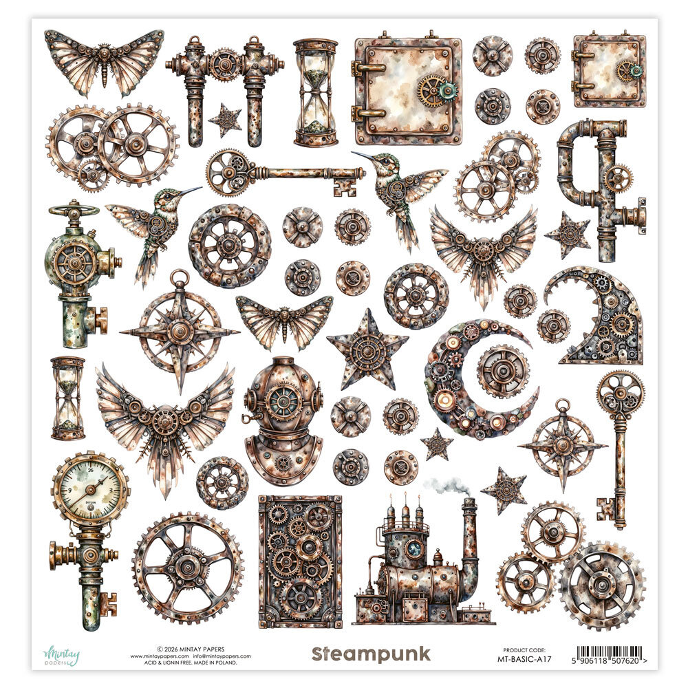 Basic 12x12 Inch Elements Steampunk (MT-BASIC-A17) - Craftlines B.V.