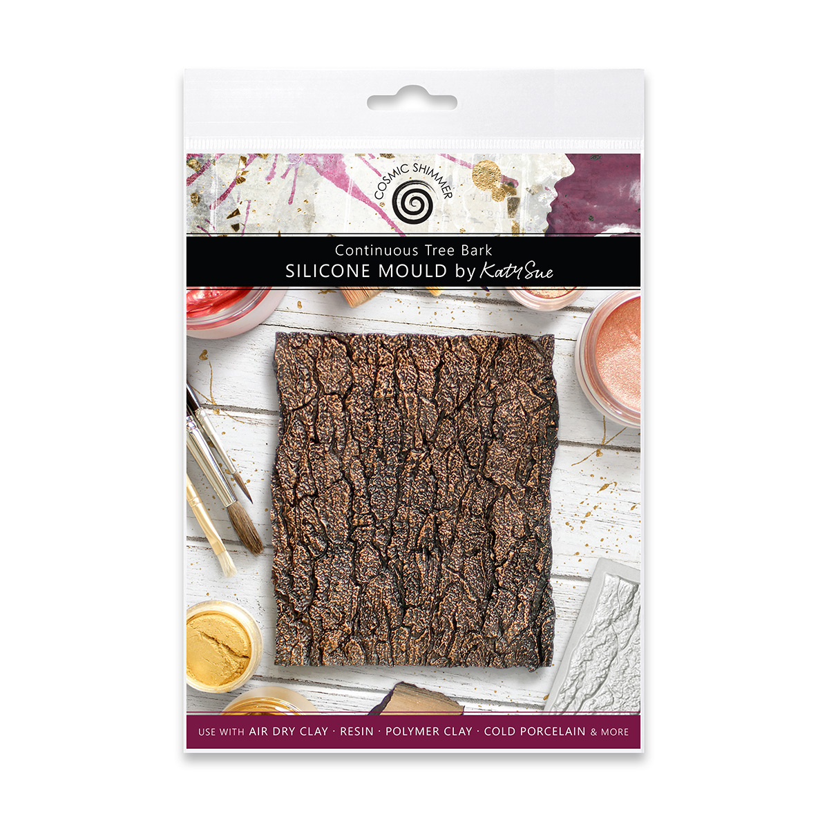 Cosmic Shimmer Silicone Mould Continuous Tree Bark (DM0048-CS ...