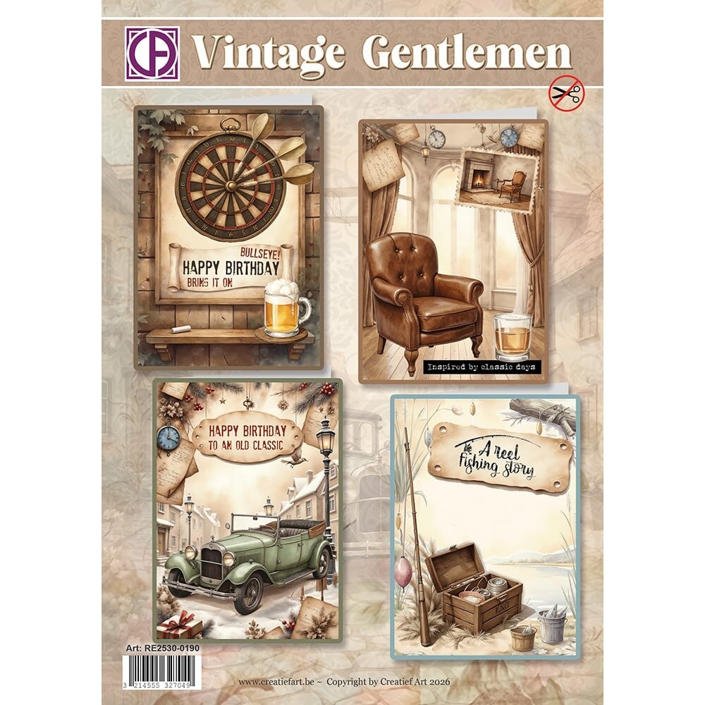 Vintage Gentlemen Card Kit (RE2530-0190) - Craftlines B.V.