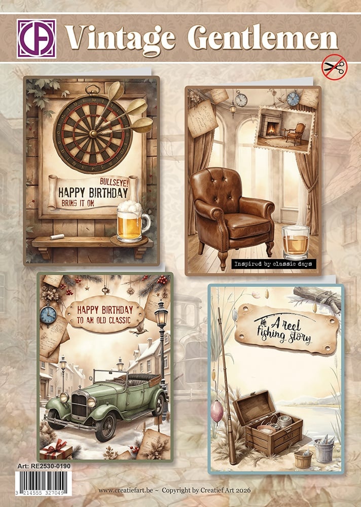 Vintage Gentlemen Card Kit (RE2530-0190) - Craftlines B.V.