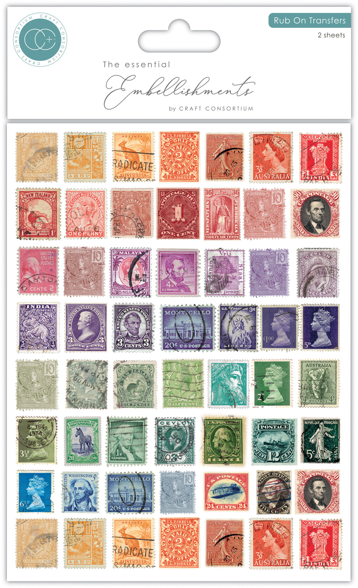 The Collector Rub on Transfers Used Stamps (2pcs) (CERUBT002 ...