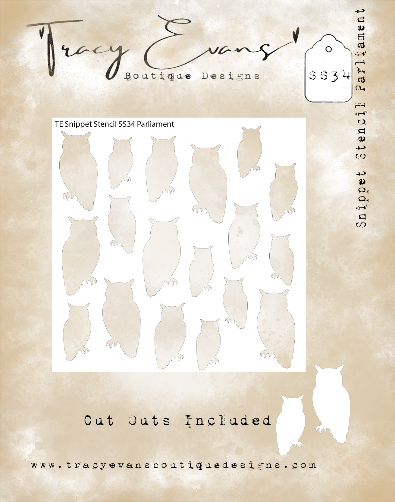 Parliament 4x4 Inch Snippet Stencil (SS034) - Craftlines B.V.
