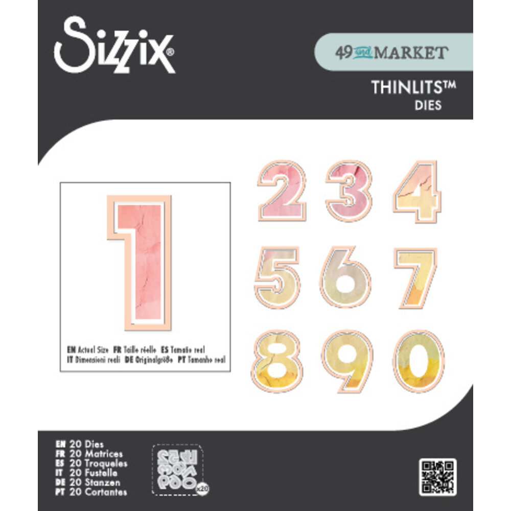 Thinlits Die by 49 and Market This or That 2 Inch Numbers (20pcs ...