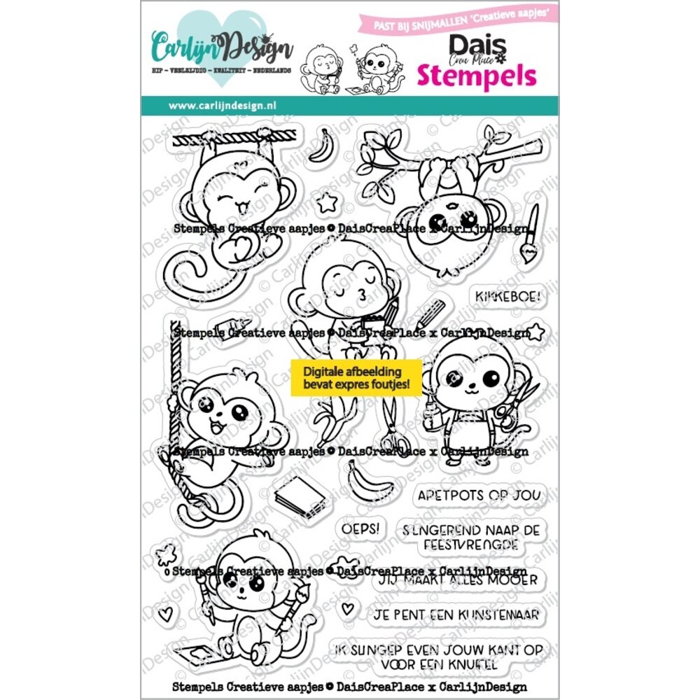 Clear Stamps Creative Monkeys (CDST-0166) - Craftlines B.V.