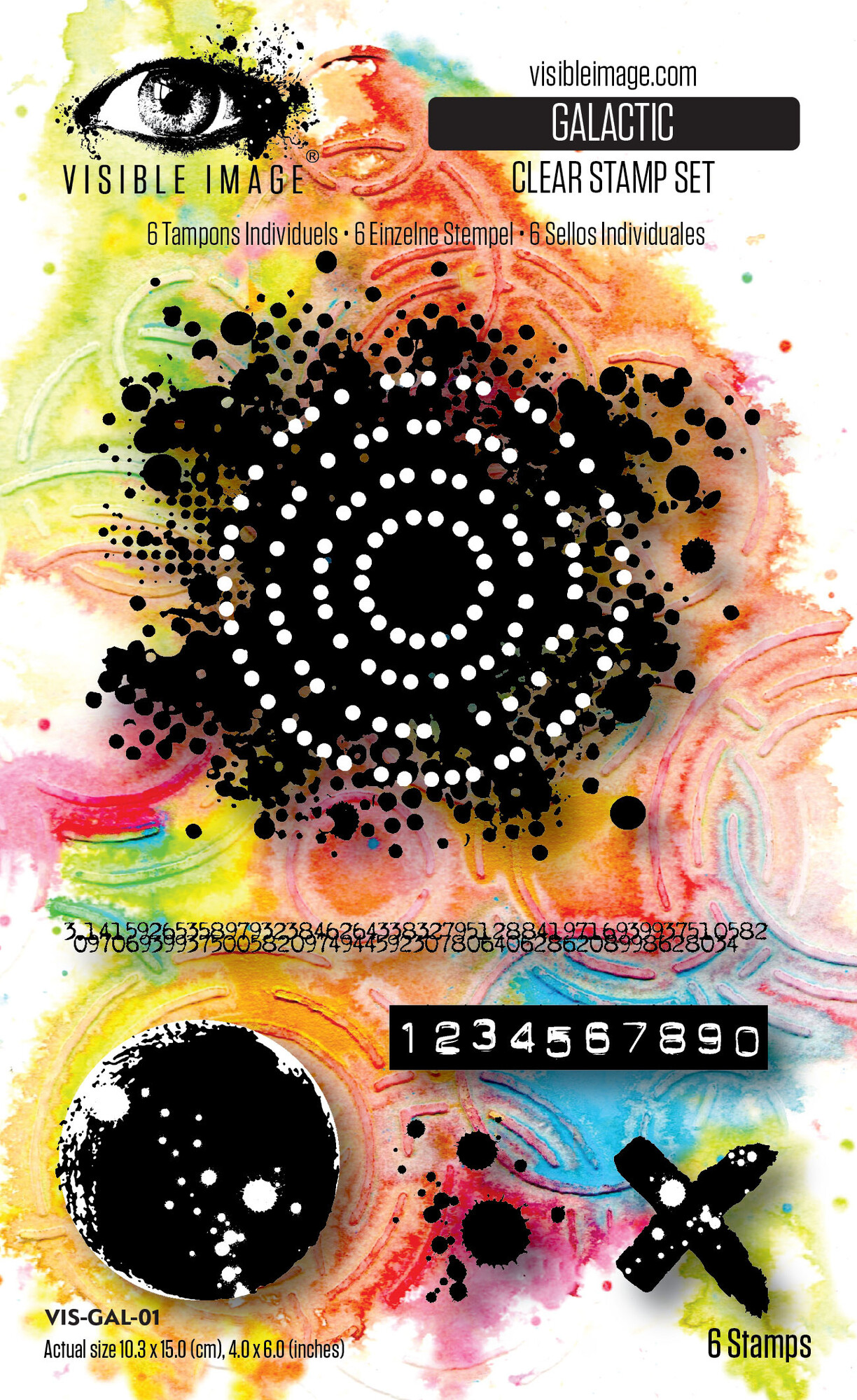 Grunge Florals 4x6 Inch Stamp Set Galactic (VIS-GAL-01) - Craftlines B.V.