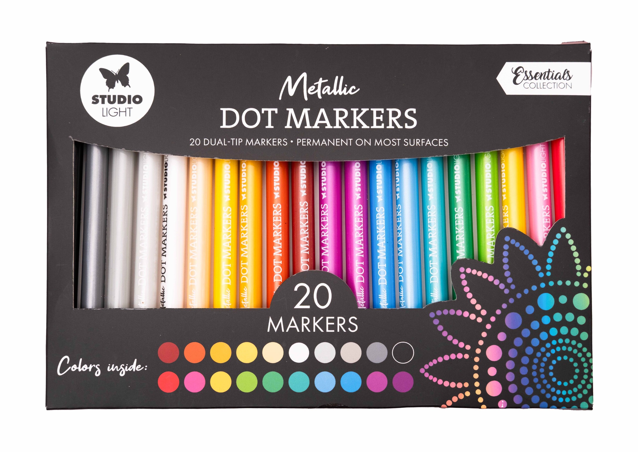 Dot Markers Metallic (20pcs) (SL-CO-MARK64) - Craftlines B.V.